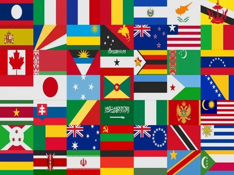 All the Countries Flags Background | Stock Video | Pond5