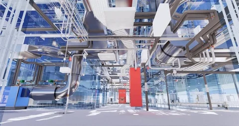 All-round view of BIM model MEP systems ... | Stock Video | Pond5