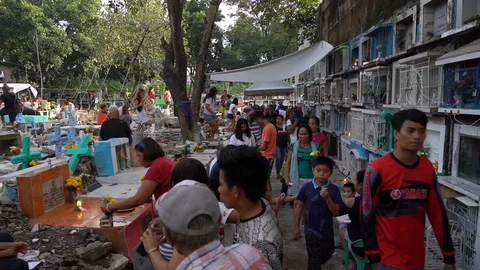 All Saints Day Calamba Cemetery,Cebu Cit... | Stock Video | Pond5