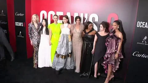 The all-star female cast of Ocean's 8 ce... | Stock Video | Pond5