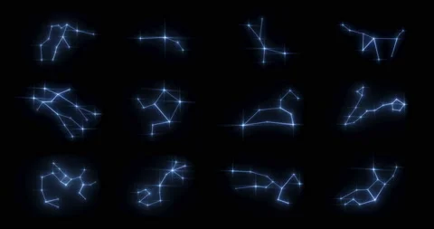 All twelve zodiac constellations are for... | Stock Video | Pond5