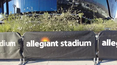 Allegiant Stadium Crowd Control Barriers | Stock Video | Pond5