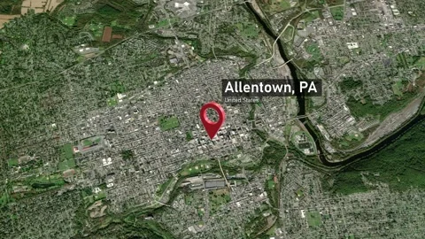 Allentown City Map Zoom (PA, USA) from S... | Stock Video | Pond5