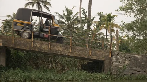 ALLEPPEY, India - auto rickshaw descends... | Stock Video | Pond5