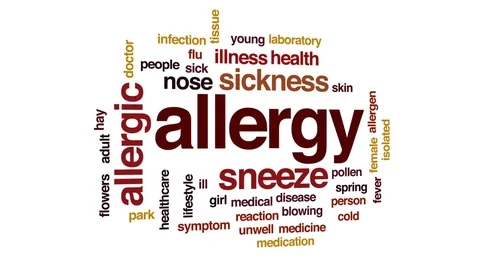 Allergy animated word cloud, text design... | Stock Video | Pond5