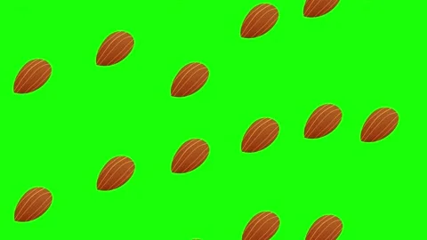 Almond falling 4k animation with green s... | Stock Video | Pond5