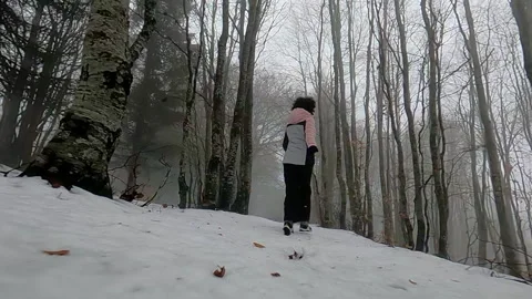 Alone scared woman running away through ... | Stock Video | Pond5