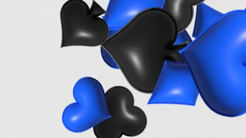 Alpha Blue Playing Card Transition | Stock Video | Pond5