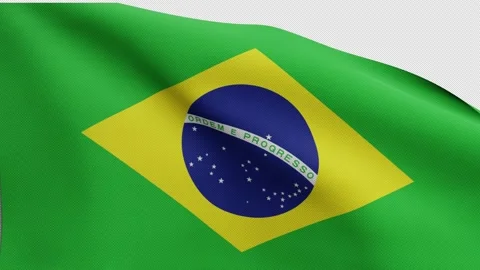 Alpha channel of Brazilian flag waving i... | Stock Video | Pond5
