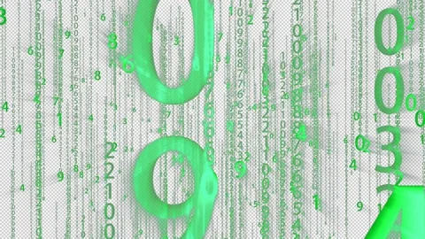 alpha computer matrix digital rain hits ... | Stock Video | Pond5