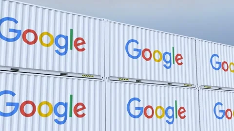 Alphabet Google logo Ship container with... | Stock Video | Pond5