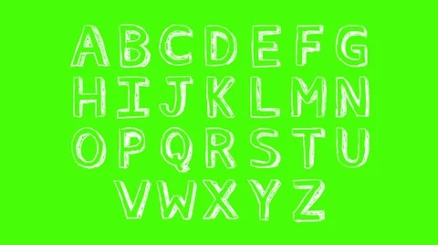 Alphabet - Green Screen - Letters White | Stock Video | Pond5