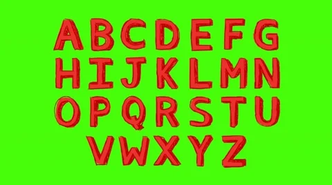 alphabet - Green Screen - Text red 0 | Stock Video | Pond5