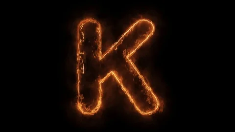 Alphabet K Word Hot Animated Burning Rea... | Stock Video | Pond5