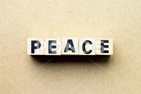 Alphabet letter block in word peace on wood background ~ Premium Photo ...