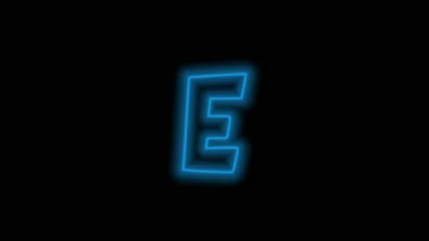 Alphabet letter E, neon blue with energy... | Stock Video | Pond5