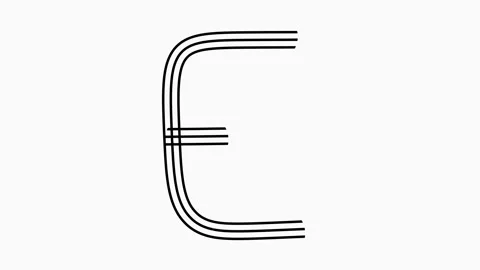 Alphabet Letter E With Three Curvy Lines... | Stock Video | Pond5