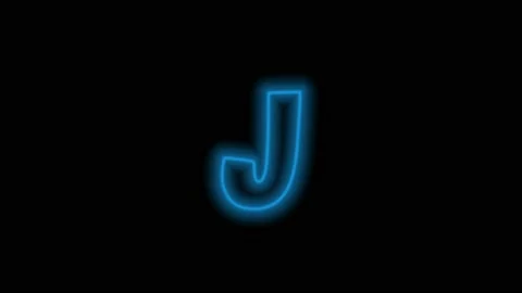 Alphabet letter J, neon blue with energy... | Stock Video | Pond5