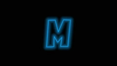 Alphabet letter M, neon blue with energy... | Stock Video | Pond5