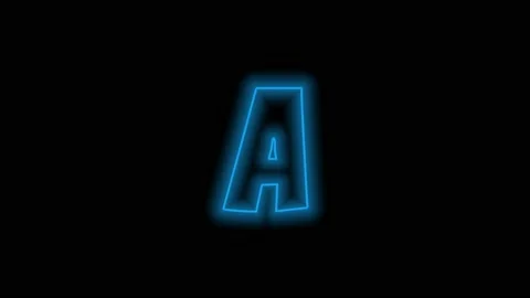 Alphabet letter A, neon blue with energy... | Stock Video | Pond5