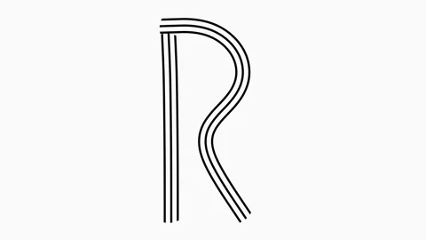 Alphabet Letter R With Three Curvy Lines... | Stock Video | Pond5