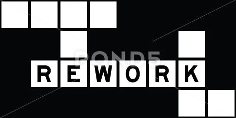 Alphabet letter in word rework on crossword puzzle background ~ Clip ...