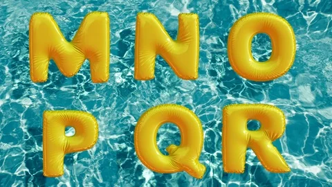 alphabet made of shaped inflatable swim ... | Stock Video | Pond5