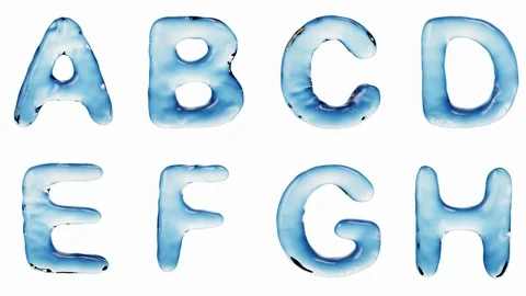 Alphabet from water isolated on a white ... | Stock Video | Pond5