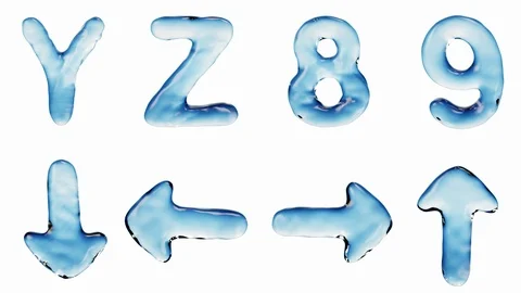 Alphabet from water isolated on a white ... | Stock Video | Pond5