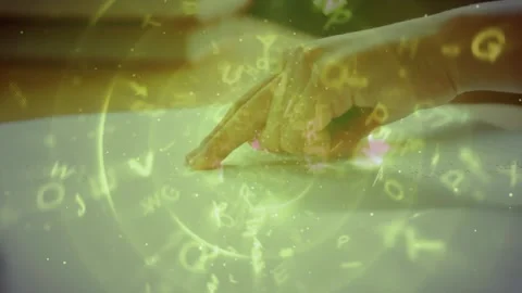 Alphabets floating and spinning against ... | Stock Video | Pond5