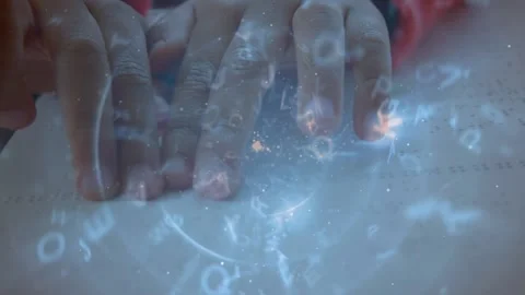 Alphabets floating and spinning against ... | Stock Video | Pond5