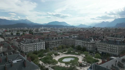 alt Flying counter clockwise around Plac... | Stock Video | Pond5