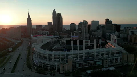 alt sunset flying counter clockwise arou... | Stock Video | Pond5