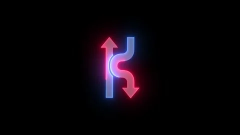 Alternate traffic arrow sign icon neon g... | Stock Video | Pond5