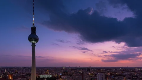 Amazing 4K timelapse of Berlin at sunset... | Stock Video | Pond5