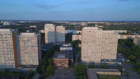 Amazing aerial top view flight prefabric... | Stock Video | Pond5