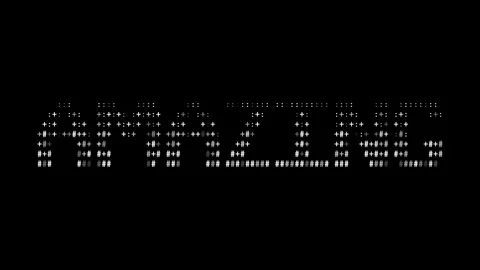 Amazing ascii word animation loop on bla... | Stock Video | Pond5