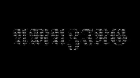 Amazing ascii word animation loop on bla... | Stock Video | Pond5
