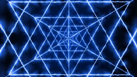 Amazing blue color fire triangle tunnel ... | Stock Video | Pond5