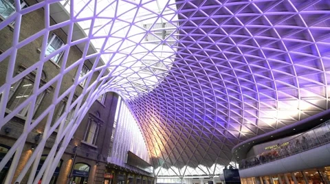 Amazing ceiling at Kings Cross station i... | Stock Video | Pond5
