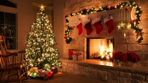 Christmas Fireplace Loop Stock Videos – Royalty-Free HD & 4K Videos