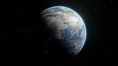 Amazing Earth planet front view from spa... | Stock Video | Pond5
