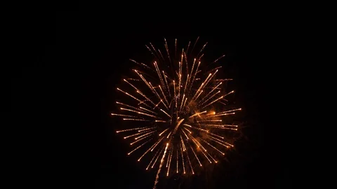 Amazing fireworks explosion in the night... | Stock Video | Pond5