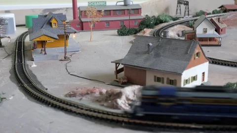 Amazing fun replica model train set and ... | Stock Video | Pond5
