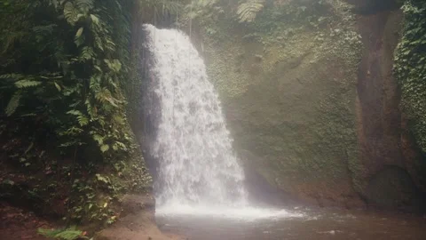 Amazing huge powerful mountain waterfall... | Stock Video | Pond5