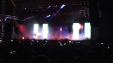Amazing light show on stage at concert h... | Stock Video | Pond5