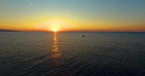 Amazing Sunset Aerial View On the Sea (L... | Stock Video | Pond5