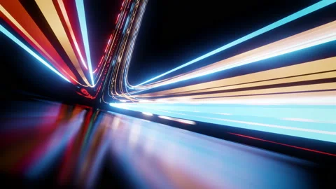 Amazing view of fast flying colorful neo... | Stock Video | Pond5