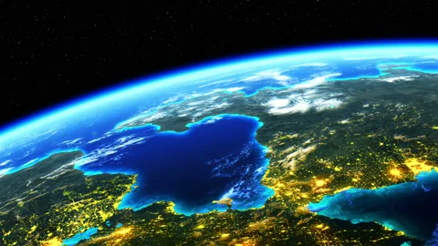 Amazing View On Planet Earth With Glowin... | Stock Video | Pond5