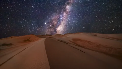 Amazing views of the desert under the ni... | Stock Video | Pond5